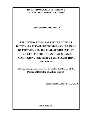 Perceptions towards the use of TFLAT dictionary in english vocabulary ...