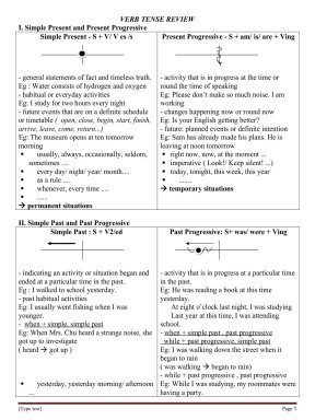 VERB TENSE REVIEW EXERCISE