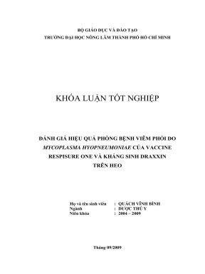 ĐÁNH GIÁ HIỆU QUẢ PHÒNG BỆNH VIÊM PHỔI DO MYCOPLASMA HYOPNEUMONIAE CỦA ...