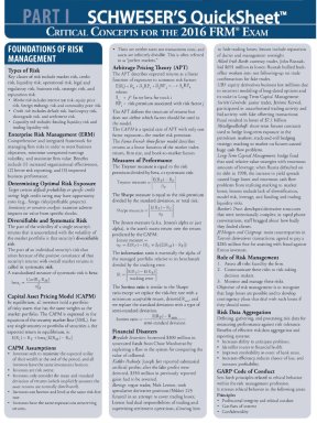 FRM 2016 part i schweser quicksheet