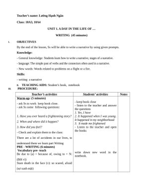 UNIT 1 lesson 1 writing