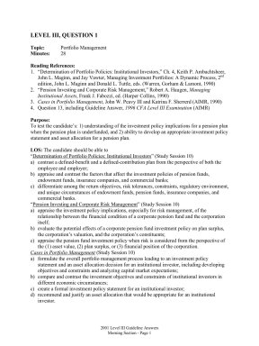 L3 mock sample exam CFA level III guideline answers 2001