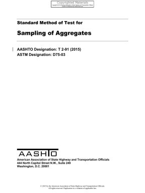 AASHTO T215 Thực hành lấy mẫu cốt liệu