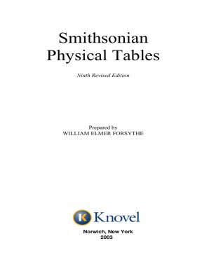 Smithsonian physical tables (9th revised edition)