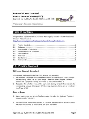 CVC removal non tunnele - QUY TRÌNH RÚT CATHETER LỌC MÁU AN TOÀN