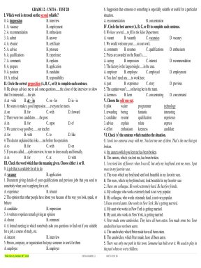UNIT 6 PRACTICE TEST 2b with key