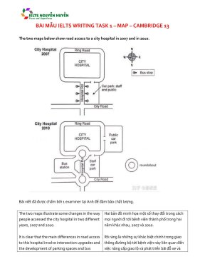 Bai mau IELTS writing task 1 map cam 13 test 1