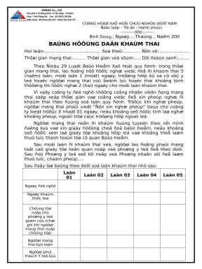 Form HD kham thai (Tiêu chuẩn CTPAT)