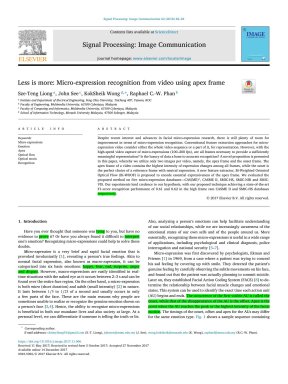 2018 less is more micro expression recognition from video using apex frame