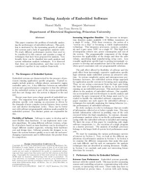 Static Timing Analysis of Embedded Software