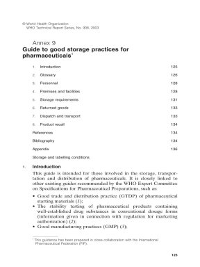 Guide good storage practices WHO
