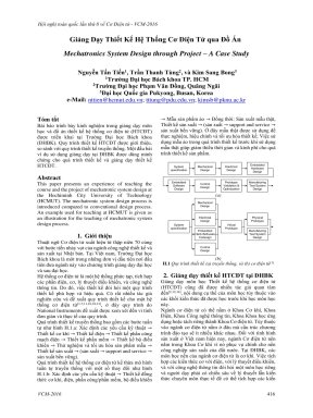 Mechatronics System Design through Project – A Case Study