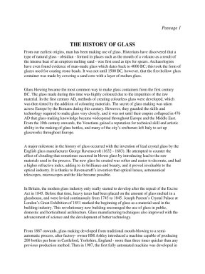 THE HISTORY OF GLASS