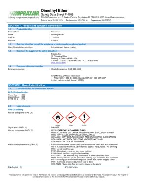 dimethyl ether c2h6o safety data sheet sds p4589