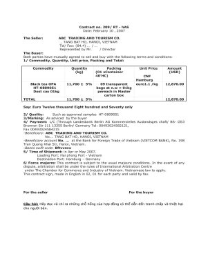 MẪU HỢP ĐỒNG Export contract sample