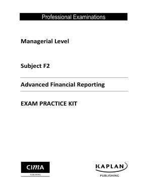 ACCA paper f2 advanced financial reporting exam practice kit