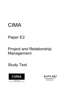 CIMA paper e2 project and relationship management study text