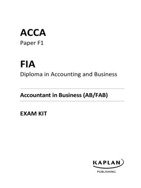 ACCA paper f1 FIA diloma exam kit