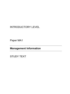 ACCA introductory level paper MA1 managemetn information