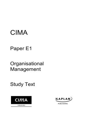 CIMA paper e1 organizational management study text