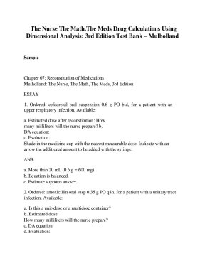 The nurse the math the meds drug calculations using dimensional analysis 3rd edition by ...