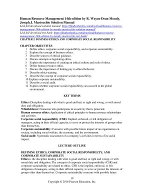 Human resource management 14th edition by mondy martocchio solution manual