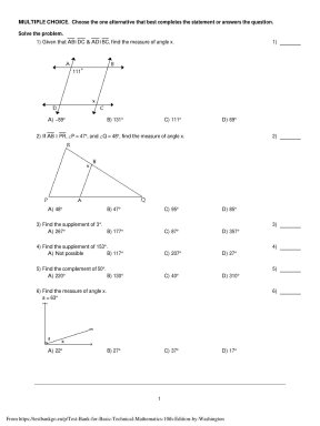 Test bank for basic technical mathematics 10th edition by washington