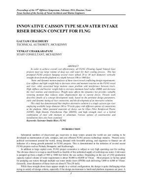 Innovative caisson type seawater intake riser design