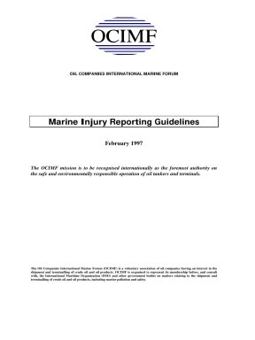 OCIMF marine injury reporting guidelines 1997
