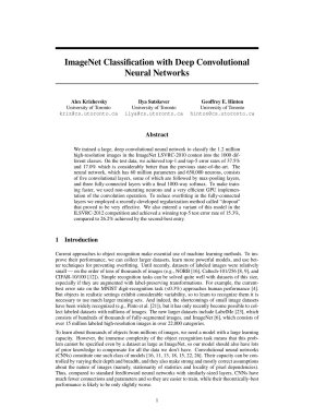 imagenet classification with deep convolutional neural networks