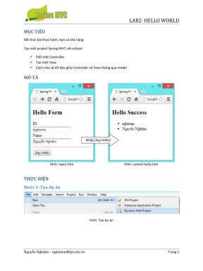 Bài 2 Spring MVC hello world
