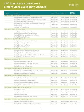 CFA 2019 l1 schedule