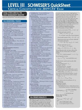 2019 CFA level 3 schweser quick sheet