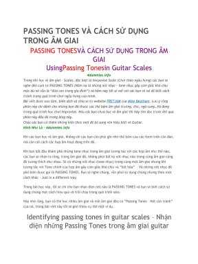 PASSING TONES VÀ CÁCH SỬ DỤNG TRONG ÂM