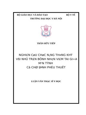 NGHIÊN cứu CHỨC NĂNG THÔNG KHÍ vòi NHĨ TRÊN BỆNH NHÂN VIÊM TAI GIỮA mạn ...