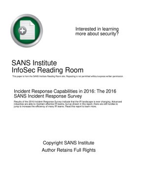 2016 SANS incident response survey