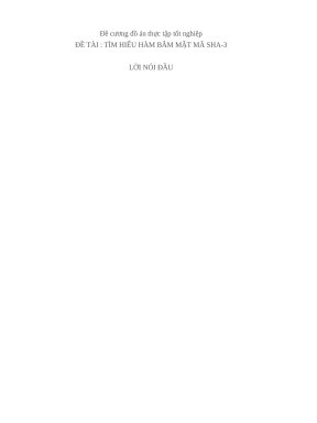 ĐỀ TÀI : TÌM HIỂU HÀM BĂM MẬT MÃ SHA-3