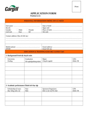 CARGILL form ung tuyen student