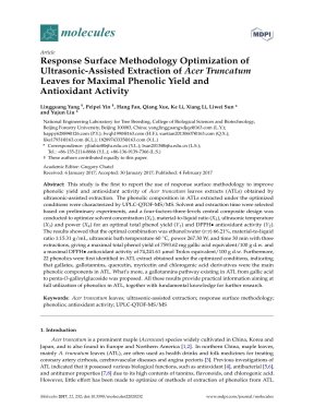 Response Surface Methodology Optimization