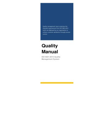 Quality management system manual