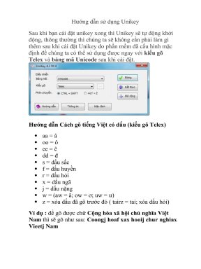 Hướng dẫn sử dụng unikey gõ telex