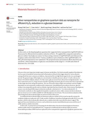 Silver nanoparticles on graphene quantum dots as nanozyme for efficient ...