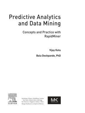 Predictive analytics and data mining concepts and practice with rapidminer kotu deshpande 2014 12