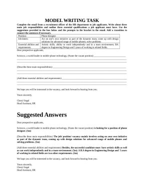 MODEL WRITING TASK 1