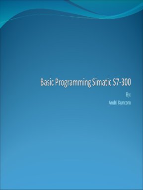 Basic programming simatic s7 300