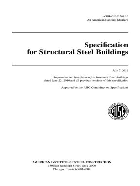 ANSI AISC 360 16 specification for structural steel buildings