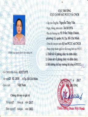 chung chi hanh nghe PCCC - Chi Van