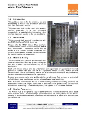 EGN UIX10203 alshor plus falsework