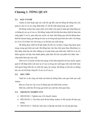 Luận Văn Thiết kế và thi công mô hình hệ thống kiểm soát quá trình sản xuất Andon