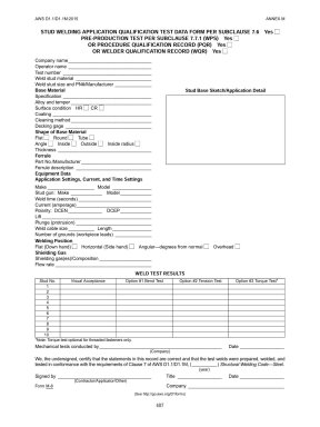 M8 form AWS D1.1D1.1M